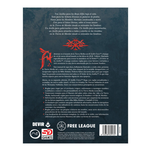 EL ANILLO UNICO 2DA EDICION - LIBRO BASICO | Tiempo de Juegos